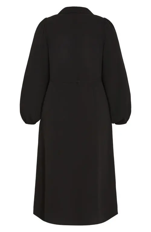 City Chic Arizona Long Sleeve Wrap Dress