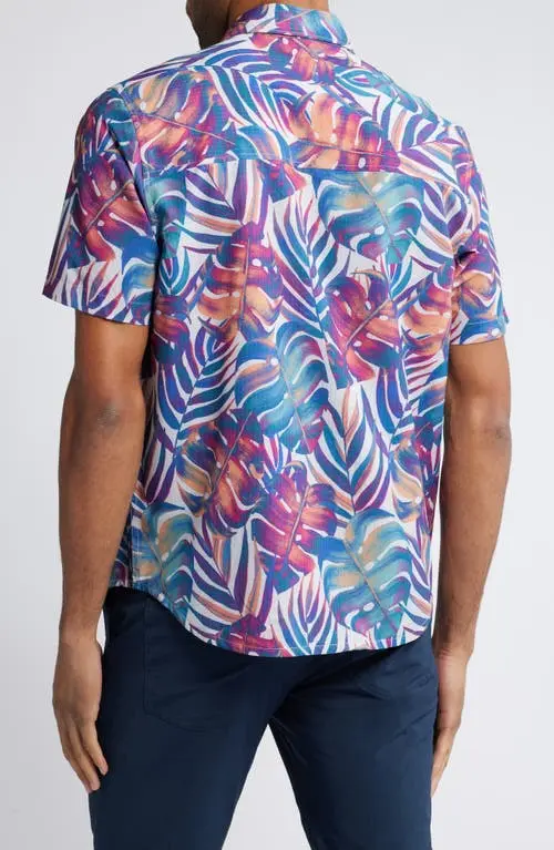 Tommy Bahama Bahama Coast Monarch Monstera Short Sleeve Performance Button-up Shirt