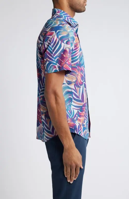 Tommy Bahama Bahama Coast Monarch Monstera Short Sleeve Performance Button-up Shirt