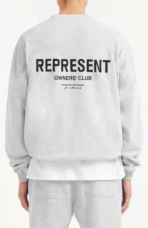 REPRESENT Owners' Club Logo Graphic Sweatshirt - Ash Grey/ Black