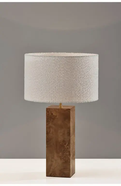 ADESSO Frederick Table Lamp - Burled Wood/ Antique Brass