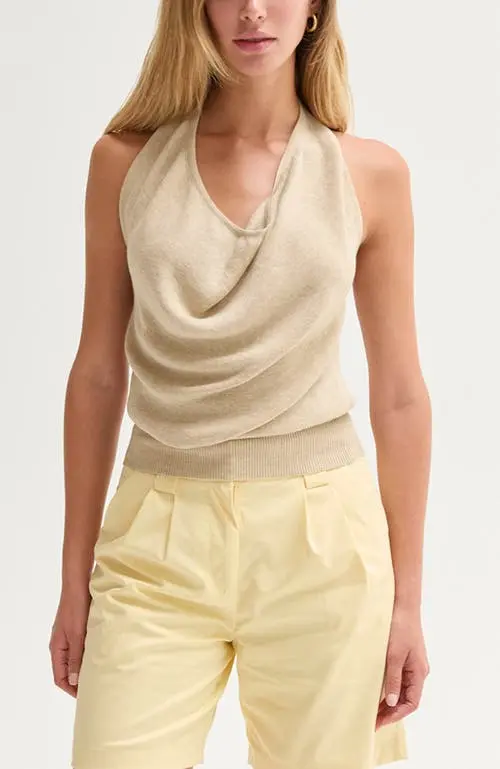 CRESCENT Cowl Neck Halter Knit Top