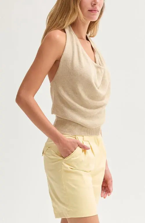 CRESCENT Cowl Neck Halter Knit Top