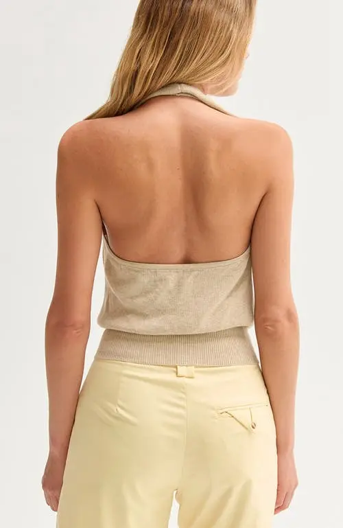 CRESCENT Cowl Neck Halter Knit Top
