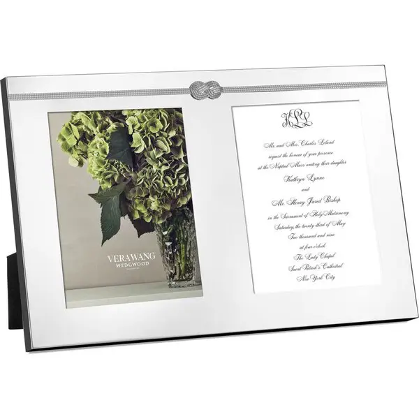Vera Wang X Wedgwood Infinity Double Invitation Picture Frame - Metallic Silver