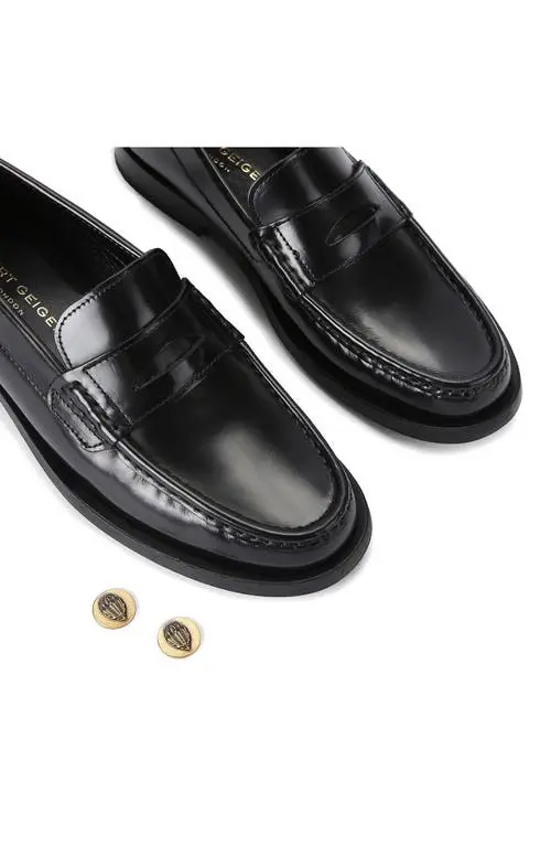 Kurt Geiger Luis Eagle Coin Loafer - Black | Editorialist display picture 3