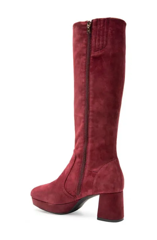 Aerosoles Syndey Knee High Boots - Red Kid Suede