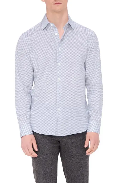 Bugatchi James Ooohcotton® Geo Print Button-up Shirt - White