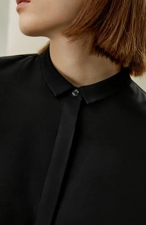 Lilysilk Classic Collar Silk Shirt - Black