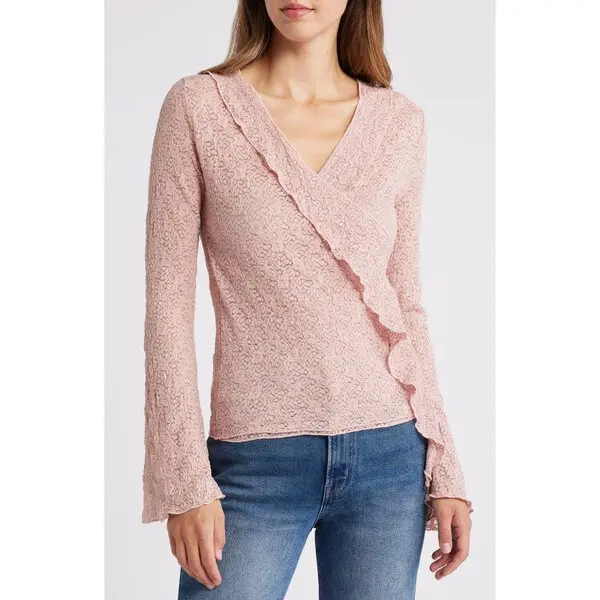 Loveappella Floral Lace Top - Blush