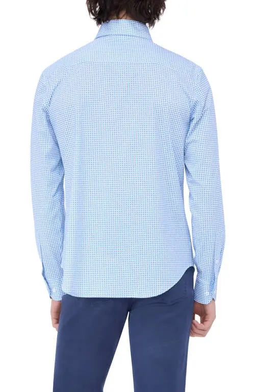 Bugatchi Devon Ooohcotton® Print Button-up Shirt - Air Blue