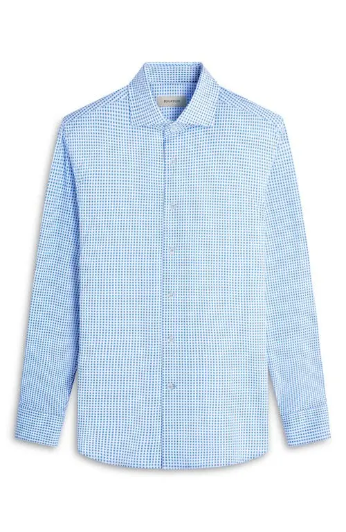 Bugatchi Devon Ooohcotton® Print Button-up Shirt - Air Blue