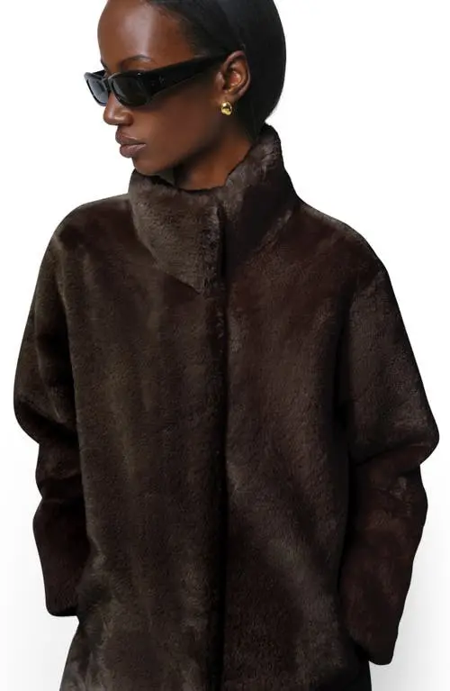 Apparis Blair Mid-length Faux Fur Coat - Espresso