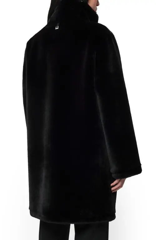 Apparis Blair Mid-length Faux Fur Coat - Noir
