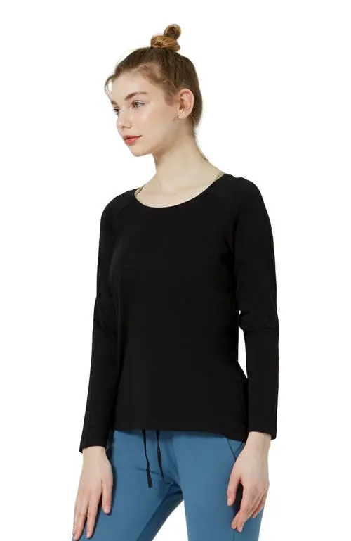 REBODY Essentials Long Sleeve Top - Black