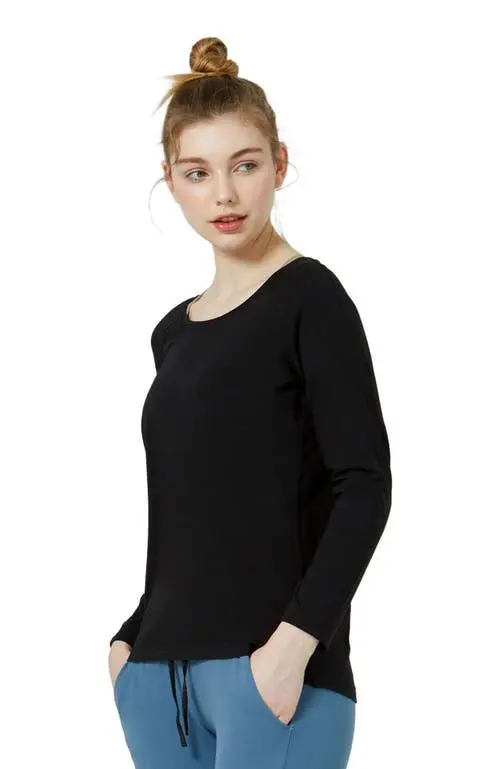 REBODY Essentials Long Sleeve Top - Black