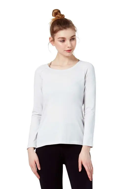 REBODY Essentials Long Sleeve Top - Ice Grey
