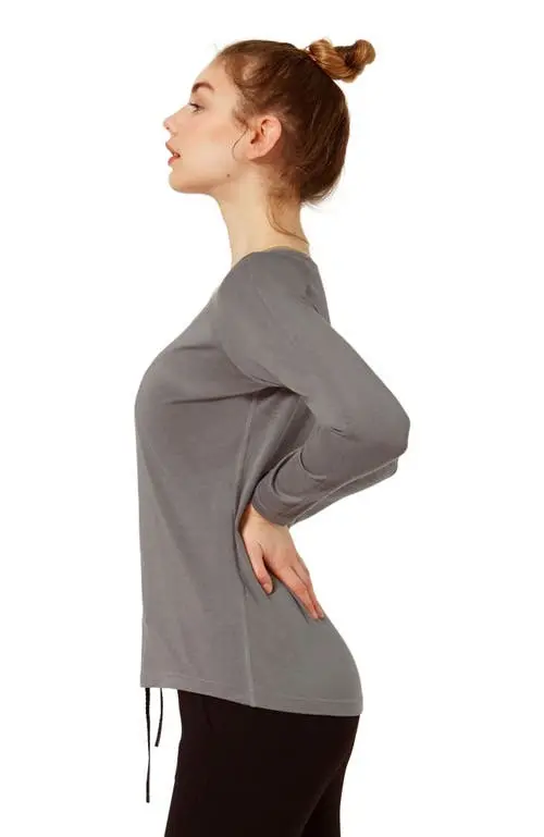 REBODY Essentials Long Sleeve Top - Stone Olive