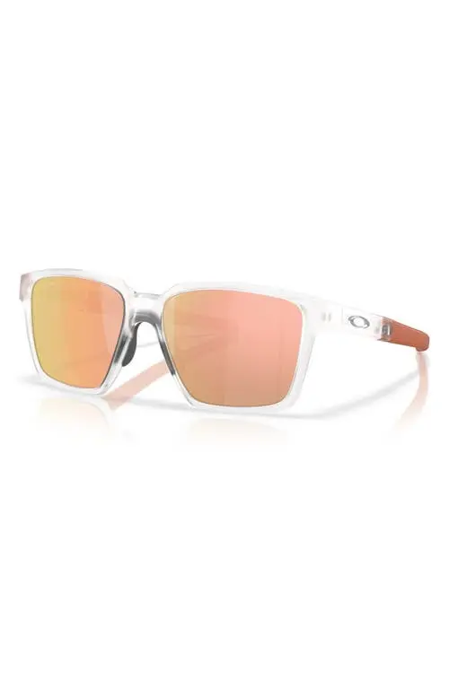 Oakley 57mm Polarized Rectangular Sunglasses - Rose Gold