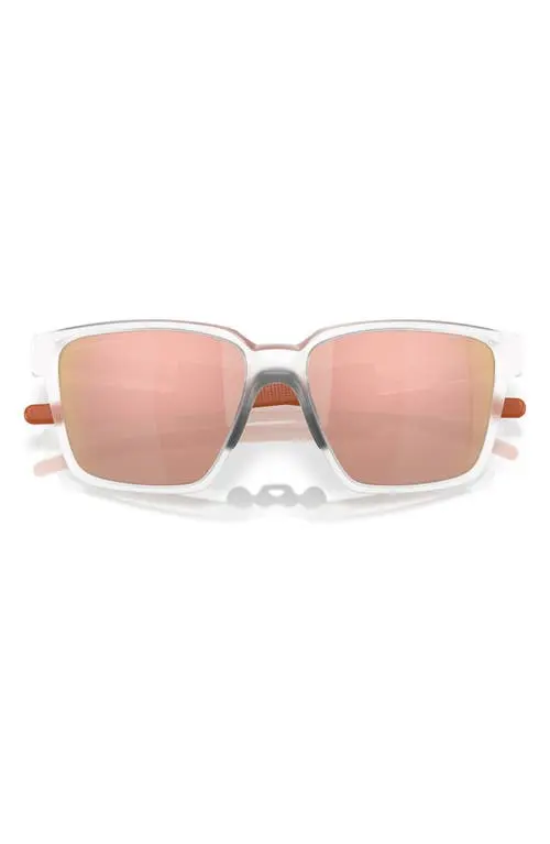 Oakley 57mm Polarized Rectangular Sunglasses - Rose Gold