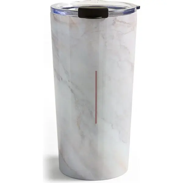 DENY DESIGNS Marbled Monogram Travel Mug - I