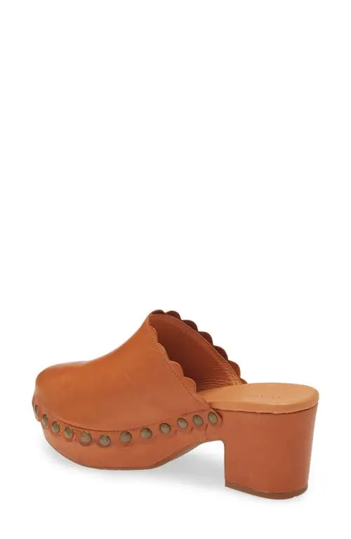 CHOCOLAT BLU Genoa Platform Clog - Cognac Leather