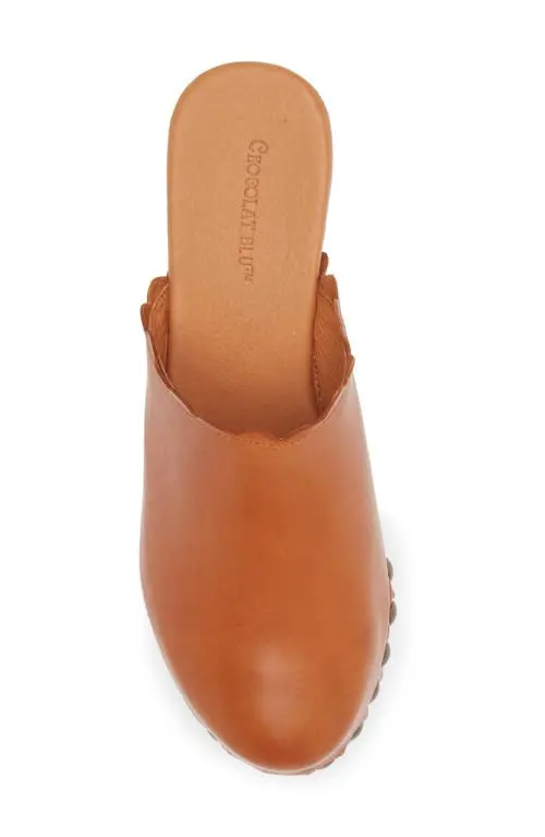 CHOCOLAT BLU Genoa Platform Clog - Cognac Leather