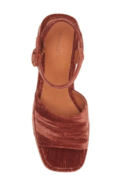 CHOCOLAT BLU Helga Platform Sandal - Copper Velvet