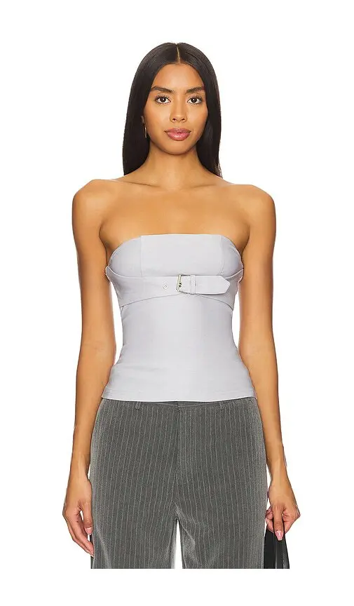 Superdown Capri Strapless Top - Light Grey