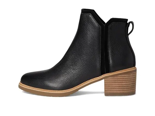 Toms Hailey Leather Ankle Boots - Black