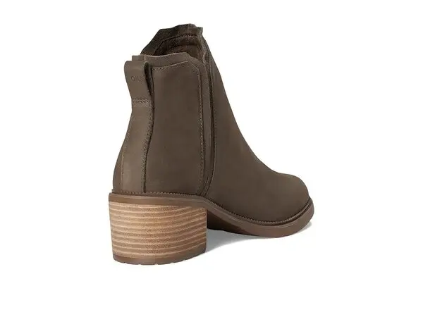 Toms Hailey Leather Ankle Boots With Block Heel