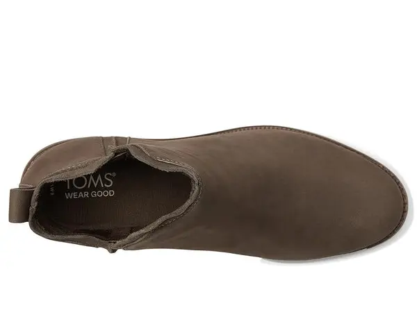 Toms Hailey Leather Ankle Boots With Block Heel