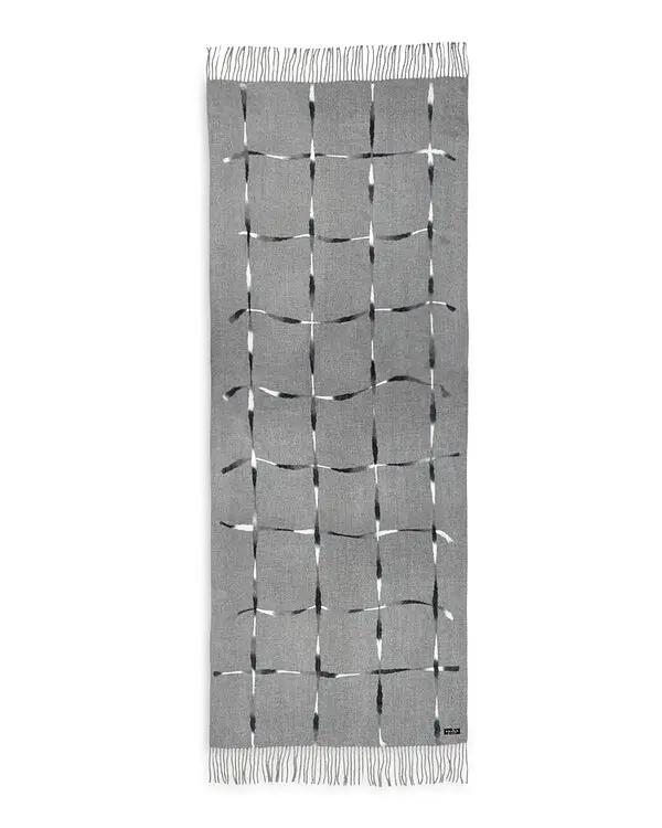 FRAAS Punch Needle Windowpane Scarf - Black