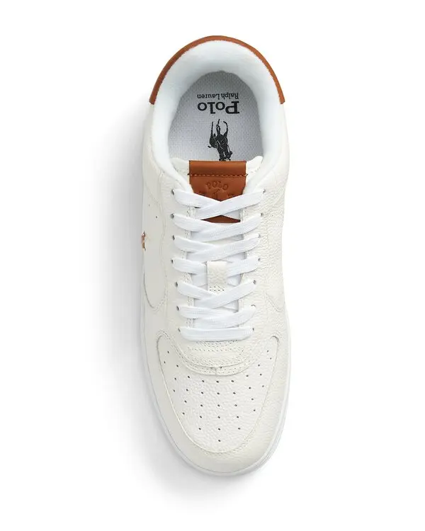 Polo Ralph Lauren Masters Court Lace Up Sneakers - White/tan