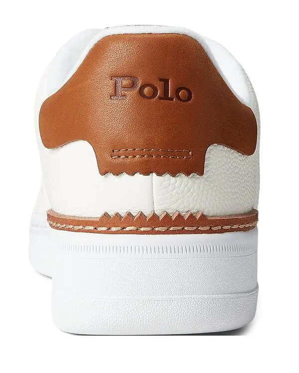 Polo Ralph Lauren Masters Court Lace Up Sneakers - White/tan