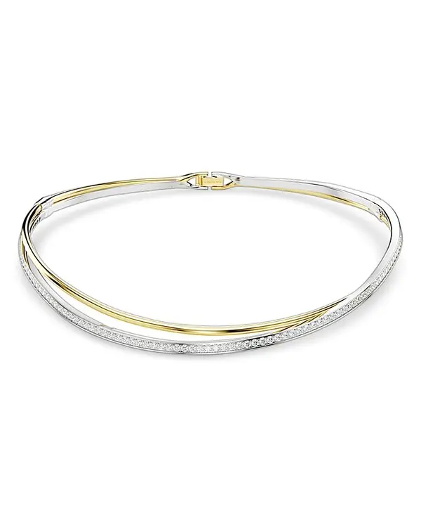 SWAROVSKI Hyperbola Crystal Crossover Choker Necklace - Two Tone