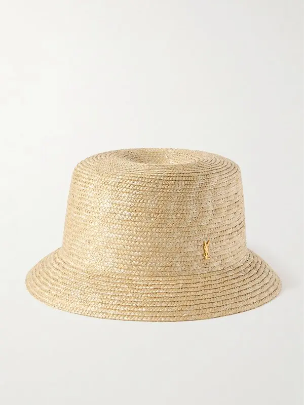 Saint Laurent Maglina Straw Bucket Hat - Neutrals