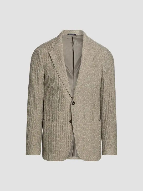 Giorgio Armani Chevron Cashmere-silk Upton Jacket