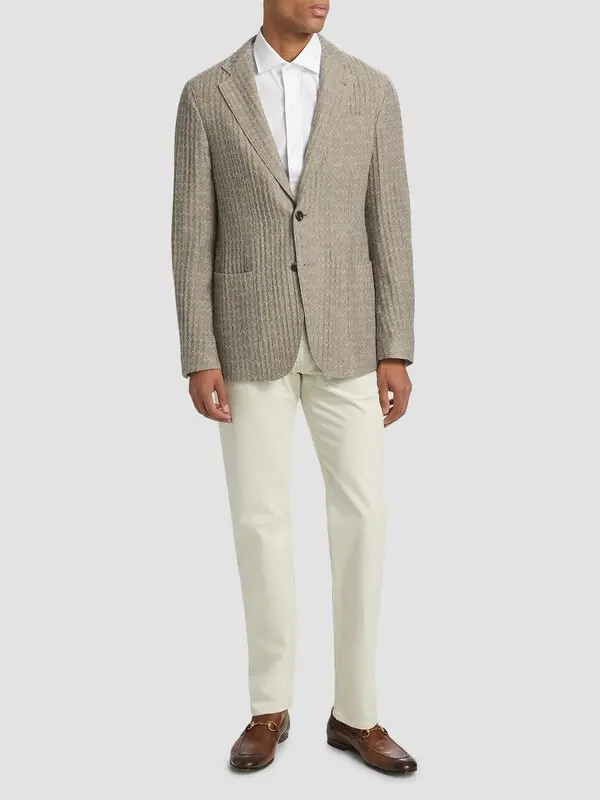 Giorgio Armani Chevron Cashmere-silk Upton Jacket