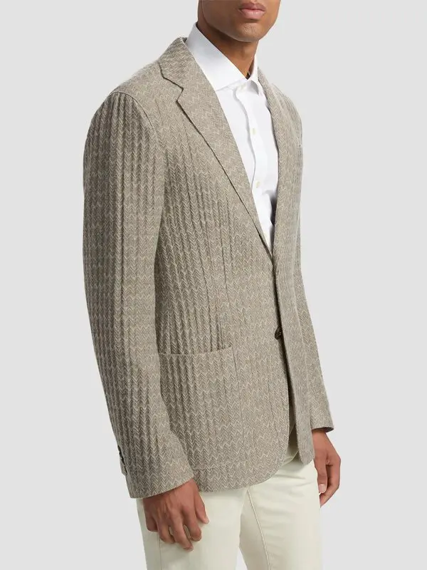 Giorgio Armani Chevron Cashmere-silk Upton Jacket