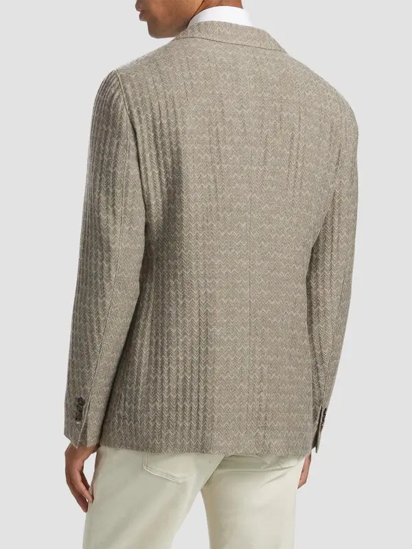 Giorgio Armani Chevron Cashmere-silk Upton Jacket