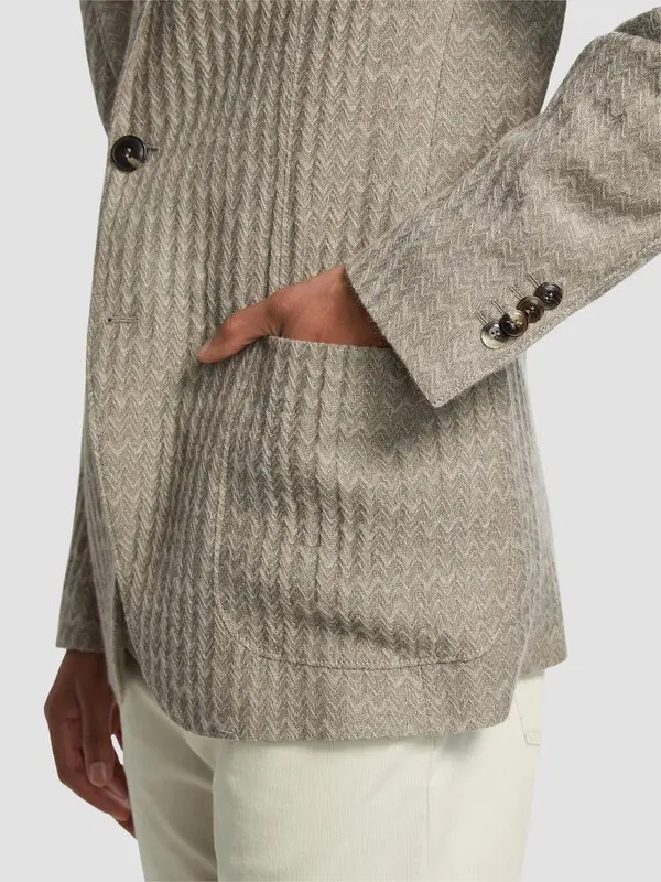 Giorgio Armani Chevron Cashmere-silk Upton Jacket