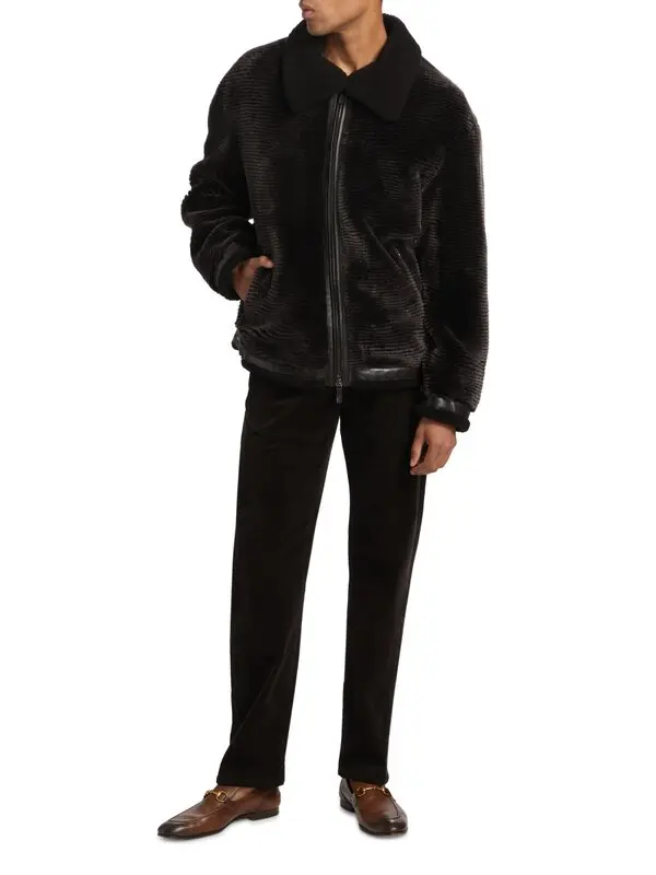 Giorgio Armani Zip-up Shearling Jacket