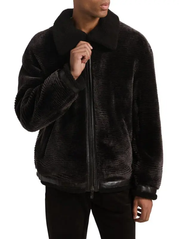 Giorgio Armani Zip-up Shearling Jacket