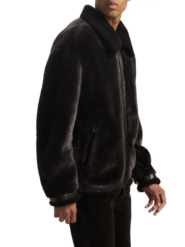 Giorgio Armani Zip-up Shearling Jacket