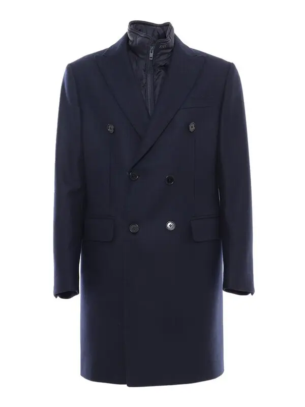 FAY Double-breasted Coat With Waistcoat