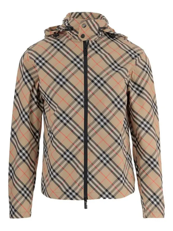 Burberry Check Blouson Jacket - Beige