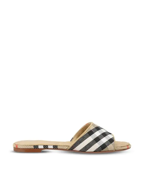 Burberry Sloane Check Slides - Sand Ip Check