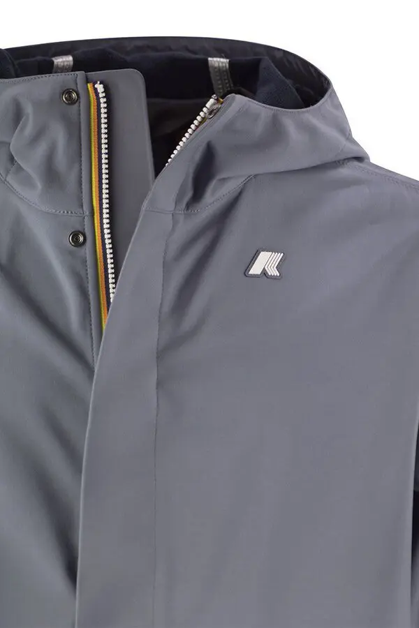 K-Way Marlyn Bonded Waterproof Jacket With Hood In Grey - 41