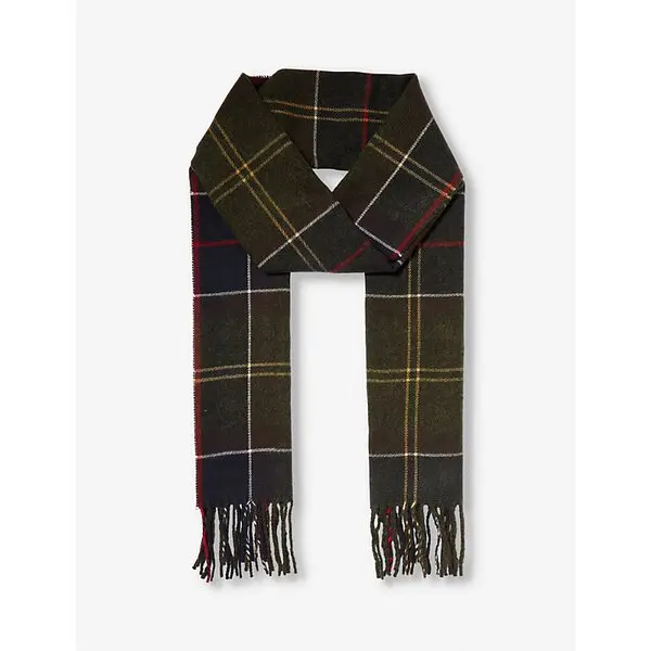 Barbour Galingale Tartan-pattern Knitted Scarf - Classic